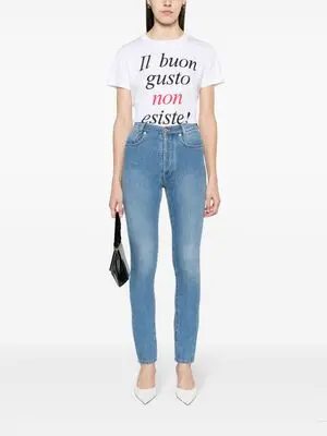 Moschino Slogan-print Organic-cotton T-shirt