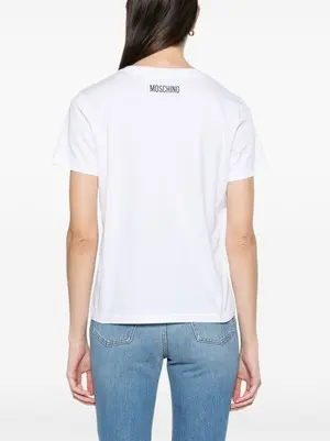 Moschino Slogan-print Organic-cotton T-shirt