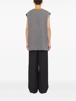 JIL SANDER Two-tone Layered Knitted Vest