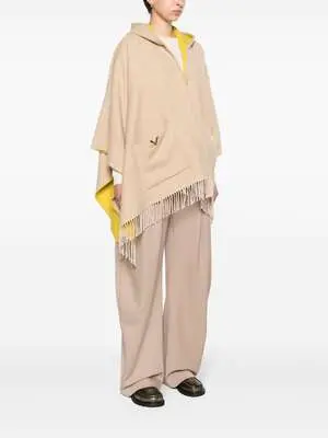 Valentino Garavani Logo Plaque Fringe Cape