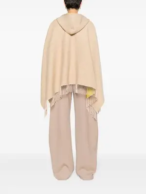 Valentino Garavani Logo Plaque Fringe Cape