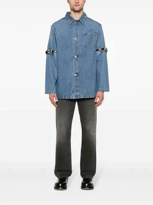 Coperni Logo-buckle Denim Jacket - Blue