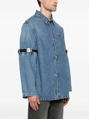 Coperni Logo-buckle Denim Jacket - Blue