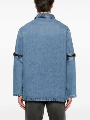 Coperni Logo-buckle Denim Jacket - Blue