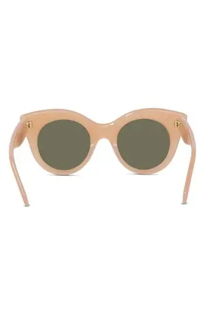 Loewe Curvy 49mm Small Round Sunglasses - Shiny Pink/brown