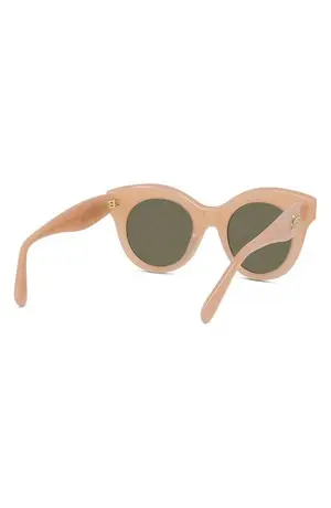 Loewe Curvy 49mm Small Round Sunglasses - Shiny Pink/brown
