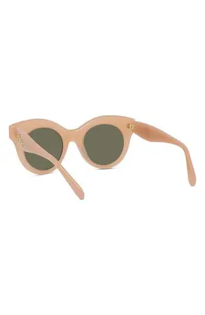 Loewe Curvy 49mm Small Round Sunglasses - Shiny Pink/brown
