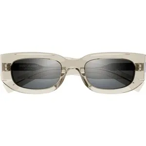 Saint Laurent 51mm Rectangular Sunglasses - Beige