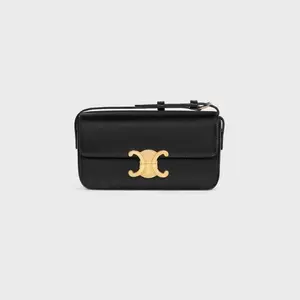 Celine SHOULDER BAG CLAUDE In Shiny Calfskin Black