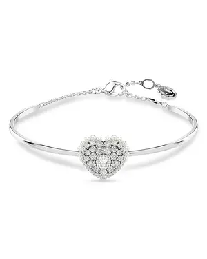 SWAROVSKI Idyllia Heart Bangle Bracelet - Silver