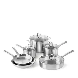 CALPHALON Classic Stainless Steel 10-piece Cookware Set - Silver