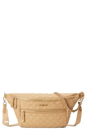 Mz Wallace Crosby Convertible Quilted Nylon Sling Bag - Camel
