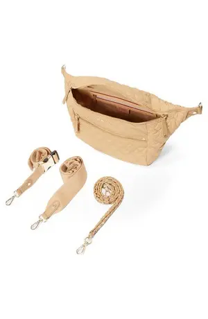 Mz Wallace Crosby Convertible Quilted Nylon Sling Bag - Camel