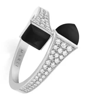 MARLI NEW YORK Cleo Diamond And Black Onyx Ring - White
