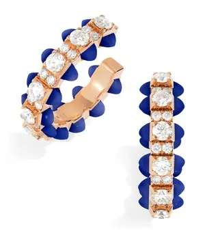MARLI NEW YORK Diamond And Lapis Lazuli Hoop Earrings - Rose Gold