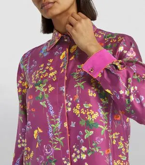 Max Mara Silk Floral Print Shirt