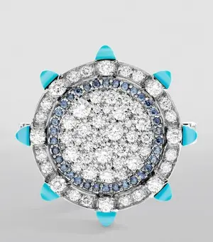 MARLI NEW YORK Gold, Diamond, Sapphire And Chalcedony Statement Ring - White