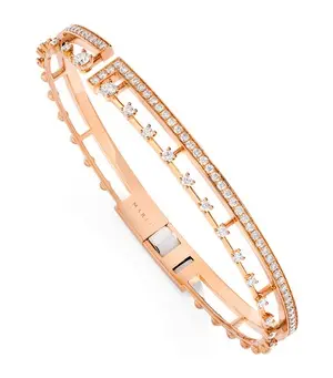 MARLI NEW YORK Medium Avenue Diamond Bangle - Rose Gold