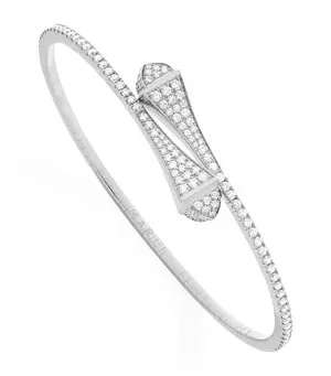 MARLI NEW YORK Midi Gold And Diamond Cleo Slip-on Bracelet - White