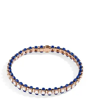 MARLI NEW YORK Diamond And Lapis Lazuli Tip-top Tennis Bracelet - Rose Gold