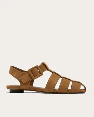 Everlane Day Fisherman Sandal - Saddle Brown Suede