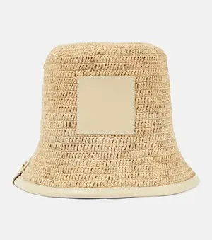 Jacquemus Jacquemus Le Bob Soli Raffia Bucket Hat White