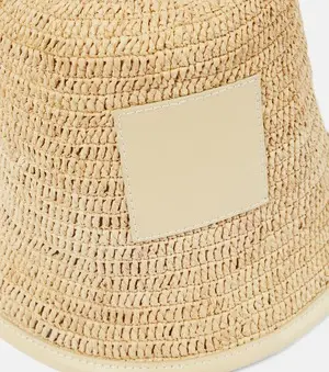 Jacquemus Le Bob Soli Raffia Bucket Hat - White