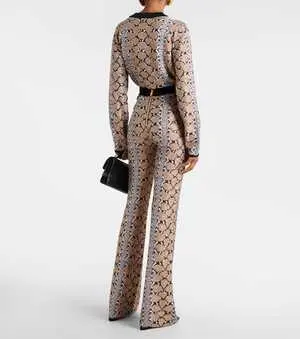 Balmain Snake-print Flared Trousers