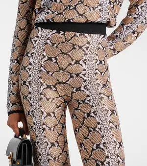 Balmain Snake-print Flared Trousers