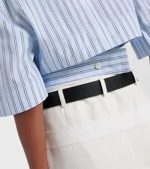 Jacquemus La Chemise Courte Bari Striped Cotton Shirt