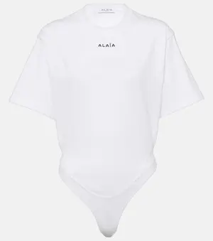 Alaïa Fluid Cotton Jersey Bodysuit