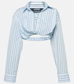 Jacquemus La Chemise Bahia Courte Striped Top - Blue