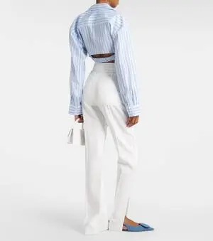 Jacquemus La Chemise Bahia Courte Striped Top - Blue