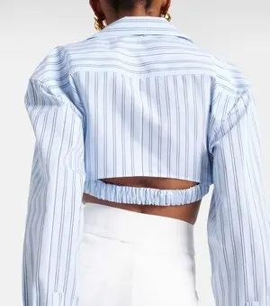 Jacquemus La Chemise Bahia Courte Striped Top - Blue