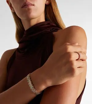 SUZANNE KALAN 18kt Tri-gold Diamond Bangle - Multicoloured