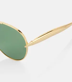 Bottega Veneta Sardine Aviator Sunglasses - Gold