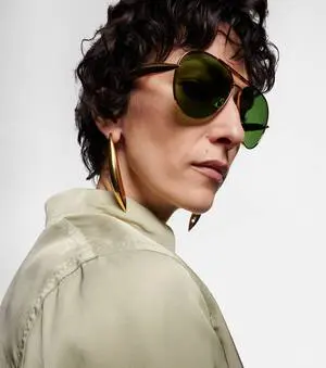 Bottega Veneta Sardine Aviator Sunglasses - Gold