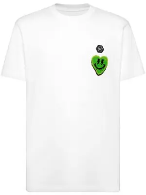 Philipp Plein Smile-print Cotton T-shirt - White