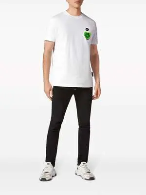 Philipp Plein Smile-print Cotton T-shirt - White