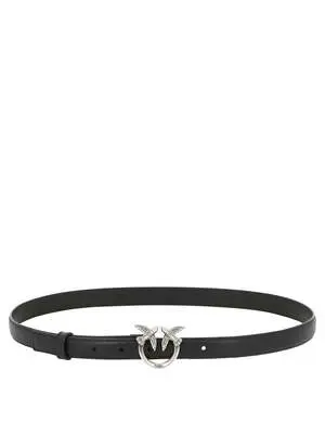 Pinko Love Berry Leather Belt - Black
