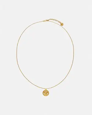 Versace Medusa '95 Necklace With Greca Engraving - Light Gold