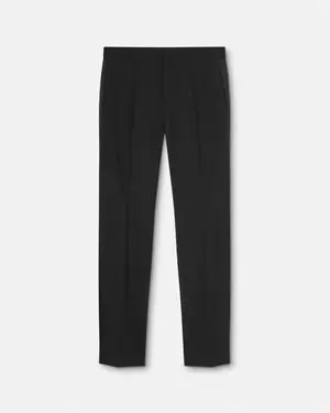 Versace Wool-mohair Tailored Pants With Satin Side Bands