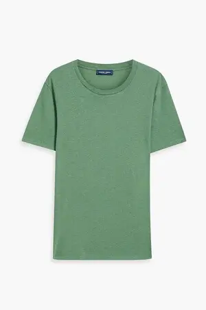 Frescobol Carioca Lucio Cotton And Linenblend Jersey Tshirt Leaf Green
