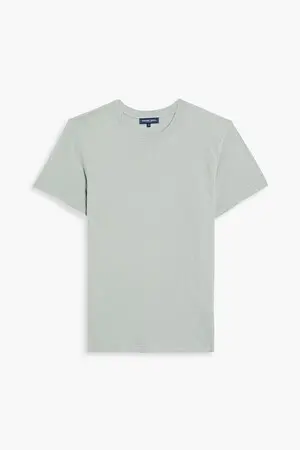 Frescobol Carioca Lucio Cotton And Linenblend Jersey Tshirt Sage Green