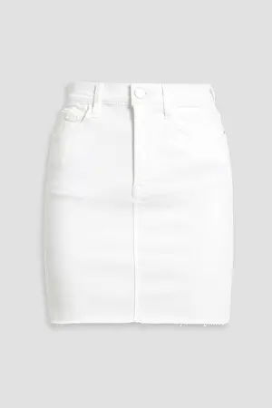 FRAME Frayed Denim Mini Skirt - White