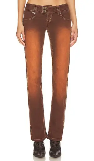 JADED LONDON Slim Bootcut Stretch Jeans In Orange