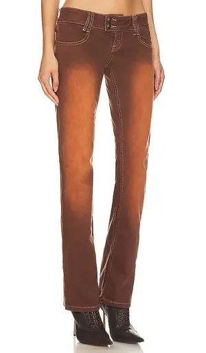 JADED LONDON Slim Bootcut Stretch Jeans In Orange