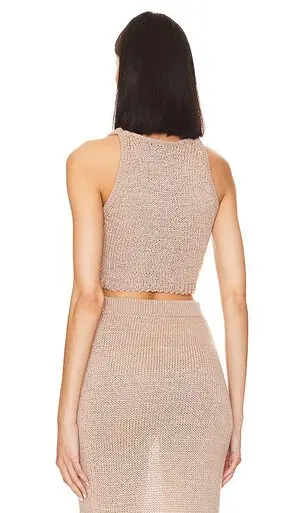 LOVERS AND FRIENDS Rosette Embellished Knit Top - Beige
