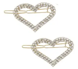 Ettika Set Of Aphrodite Heart Crystal Barrettes - One-color