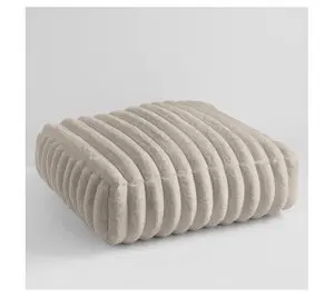 SORRA HOME Faux Fur Indoor Corded Floor Pouf Si Ngle - One-color